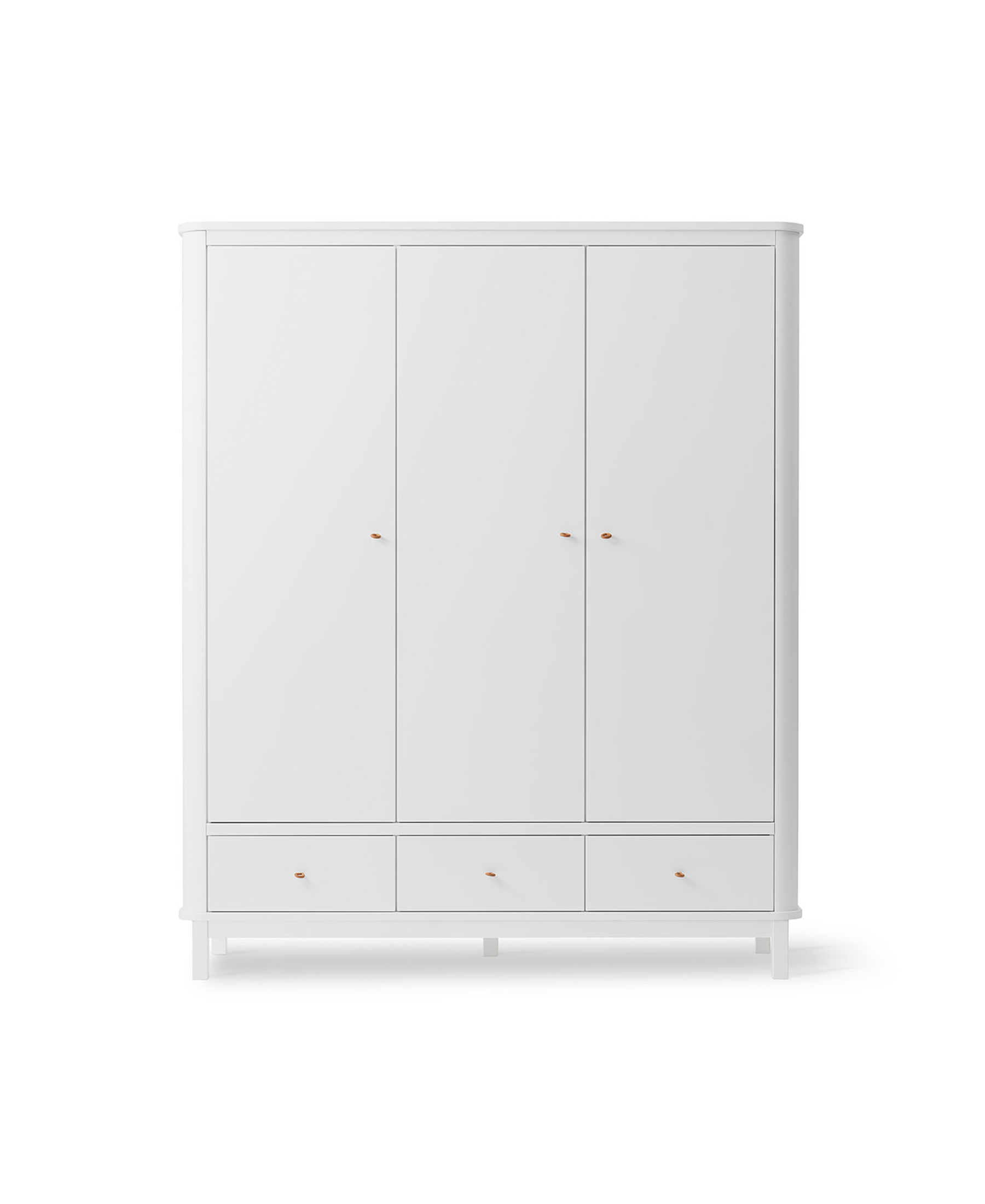 Wood wardrobe 3 doors white